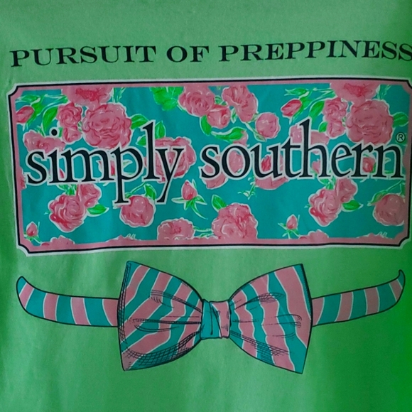 Simply Southern | Tops | Simply Southern Green Preppy T Shirt | Poshmark